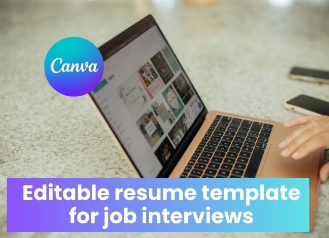 Editable resume template for job interviews