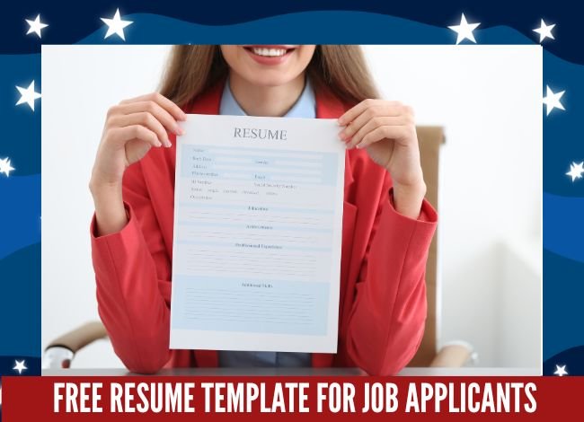 Free resume template for job applicants