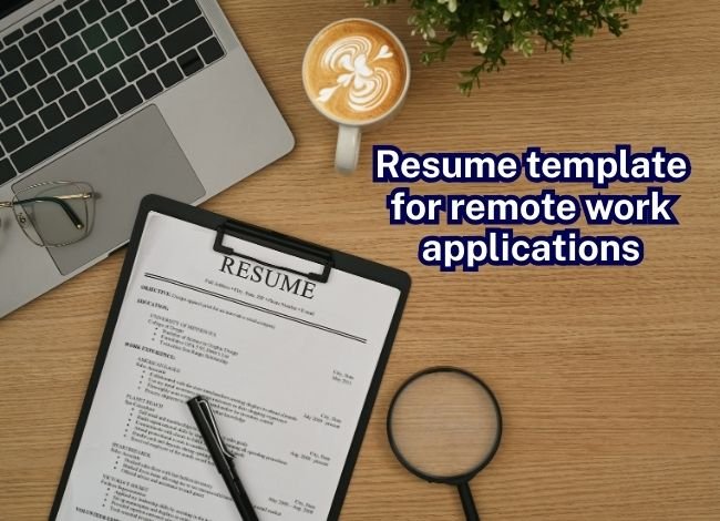 Resume template for remote work applications