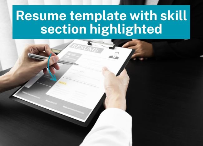 Resume template with skill section highlighted